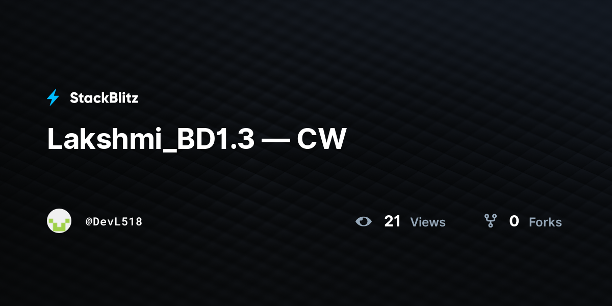 Lakshmi_BD1.3 — CW - StackBlitz