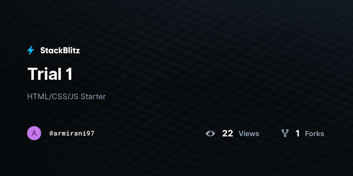 Trial 1 - StackBlitz