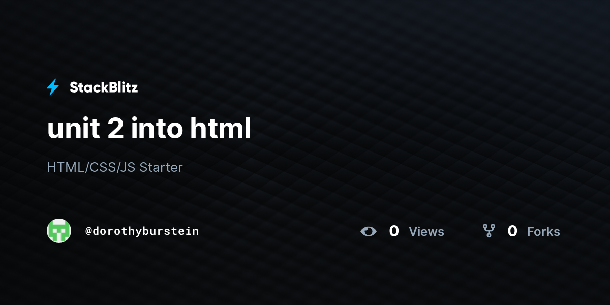 unit 2 into html - StackBlitz