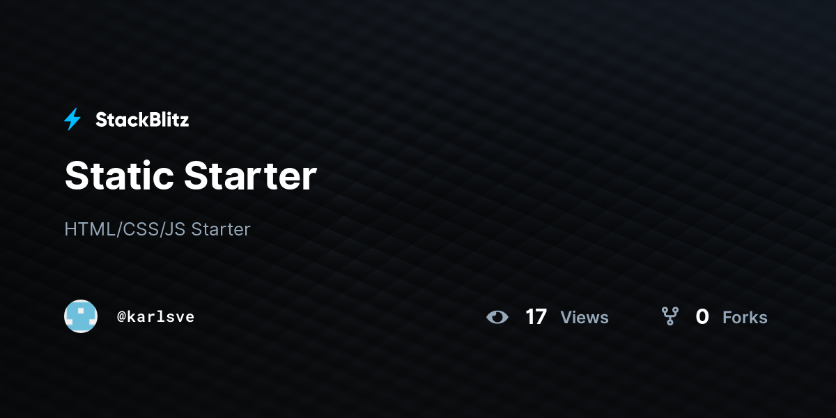Static Starter - StackBlitz