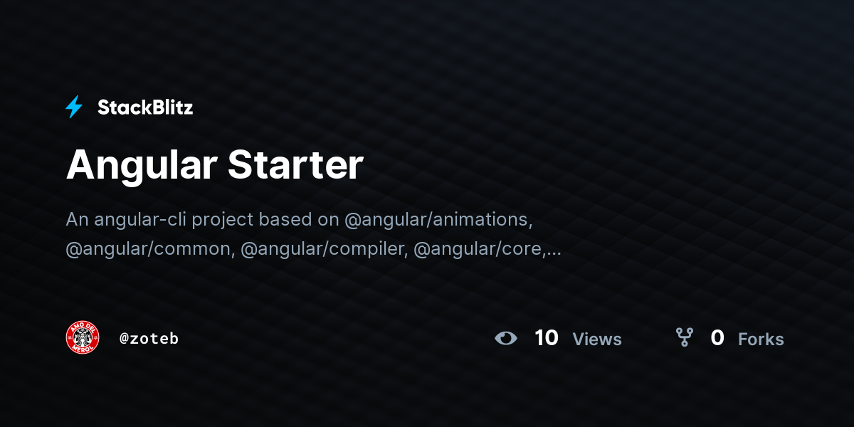 Angular Starter - StackBlitz
