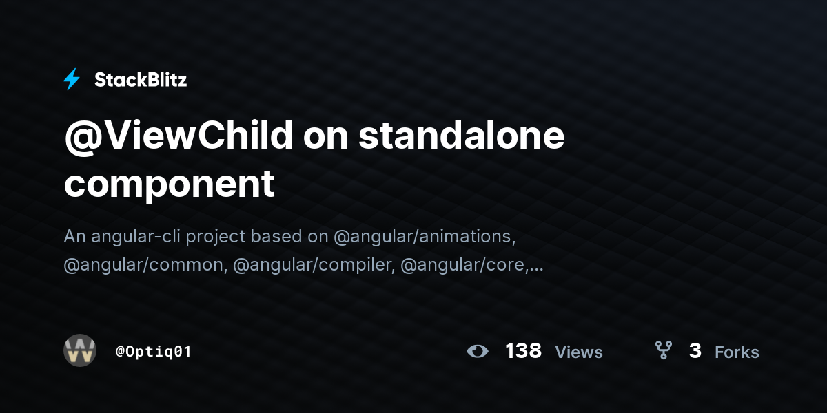 @ViewChild on standalone component - StackBlitz
