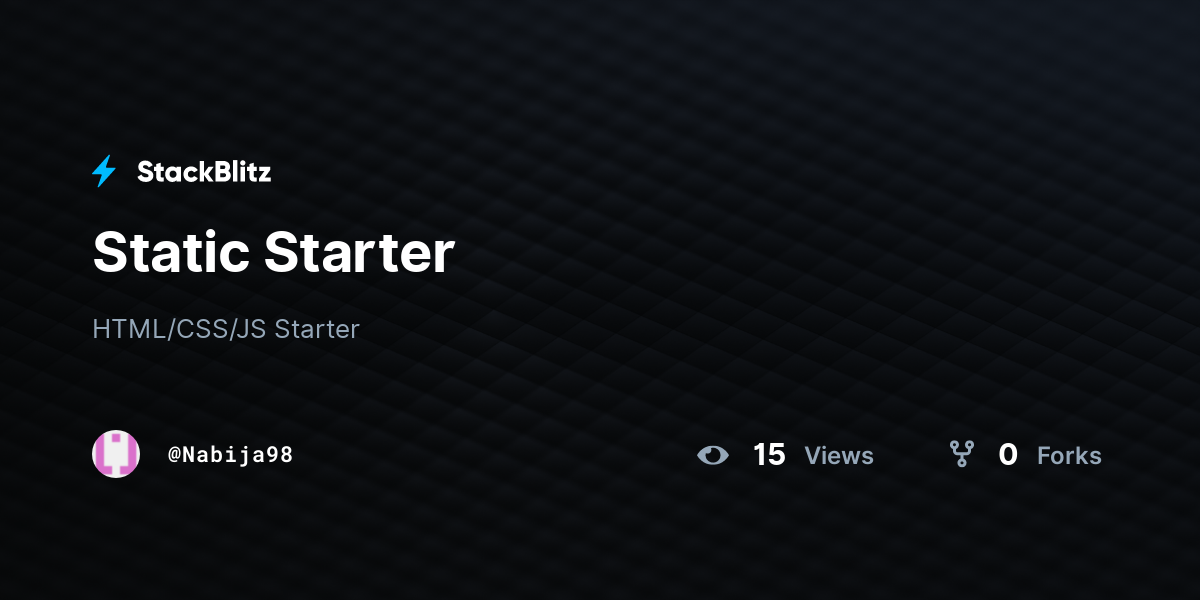 Static Starter - StackBlitz