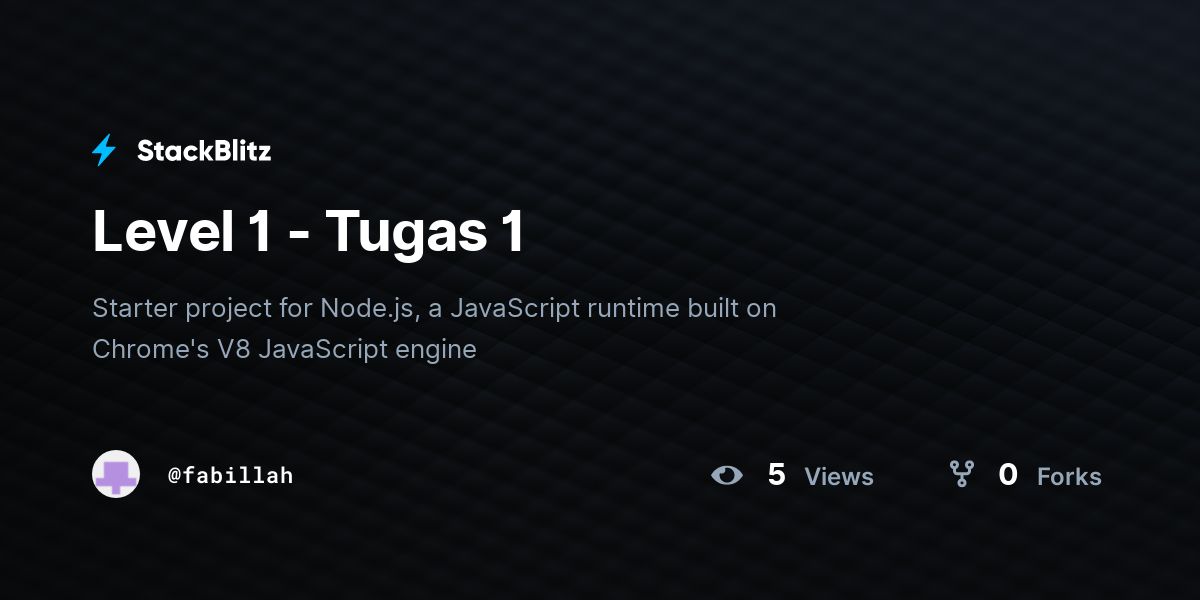 Level 1 - Tugas 1 - StackBlitz