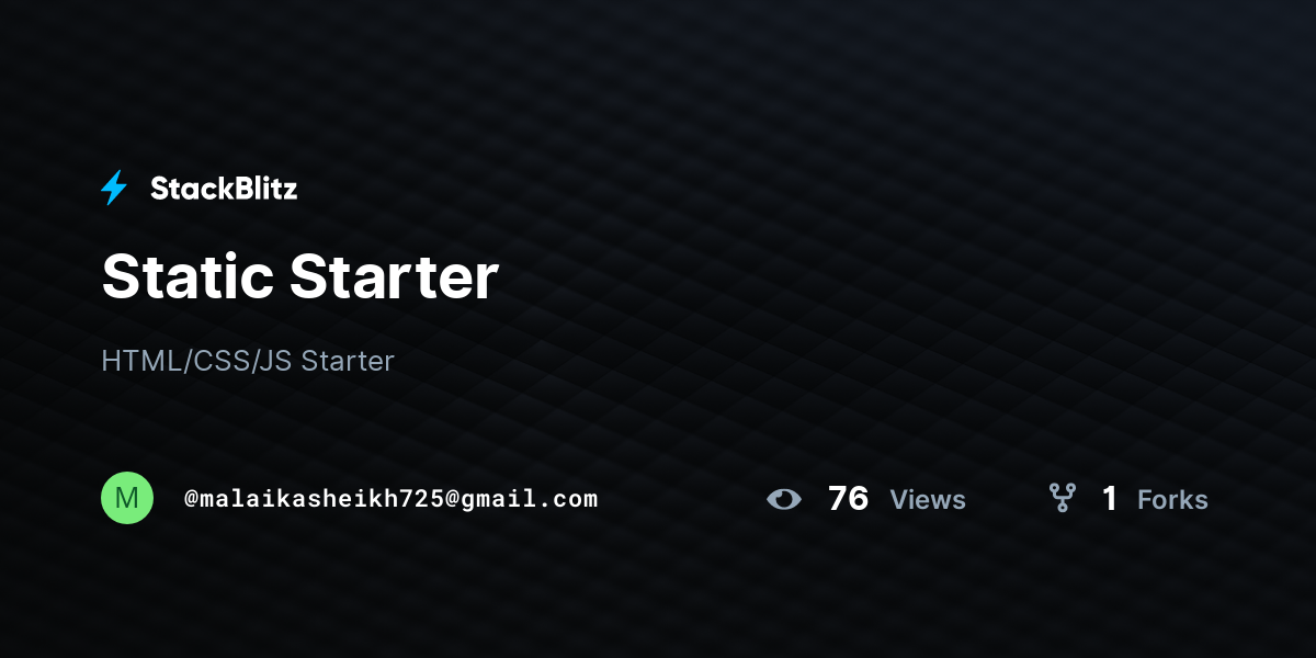 Static Starter - StackBlitz