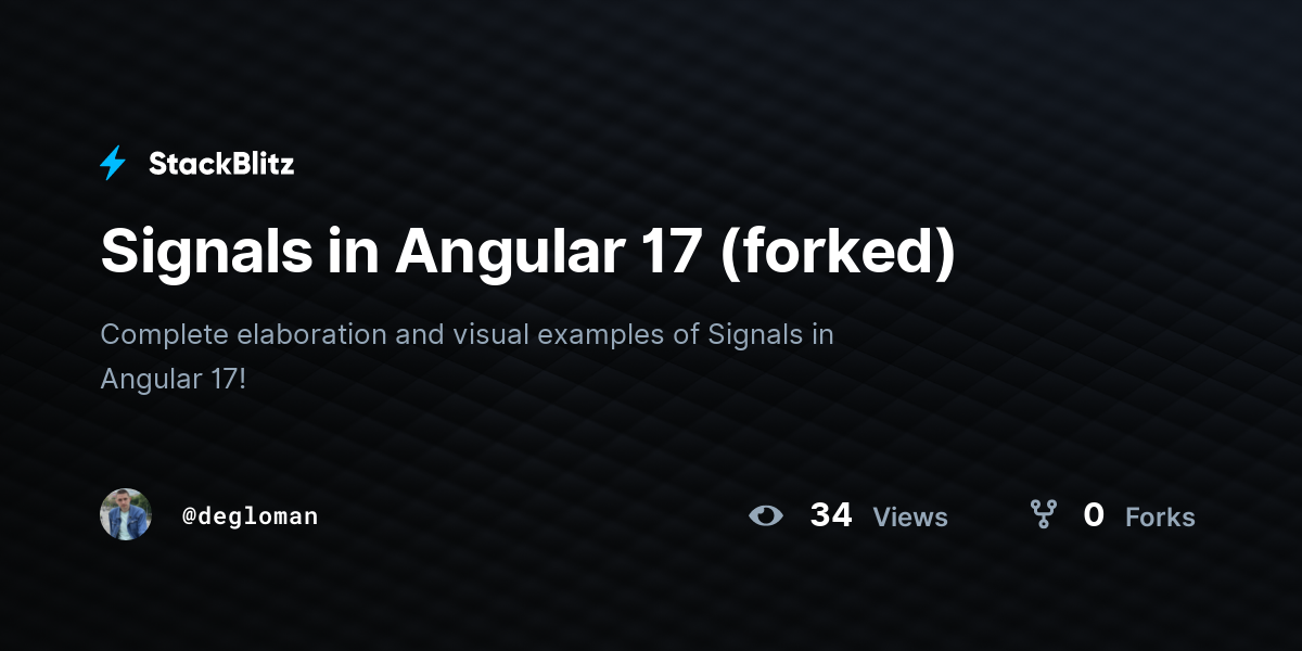 Signals in Angular 17 (forked) - StackBlitz