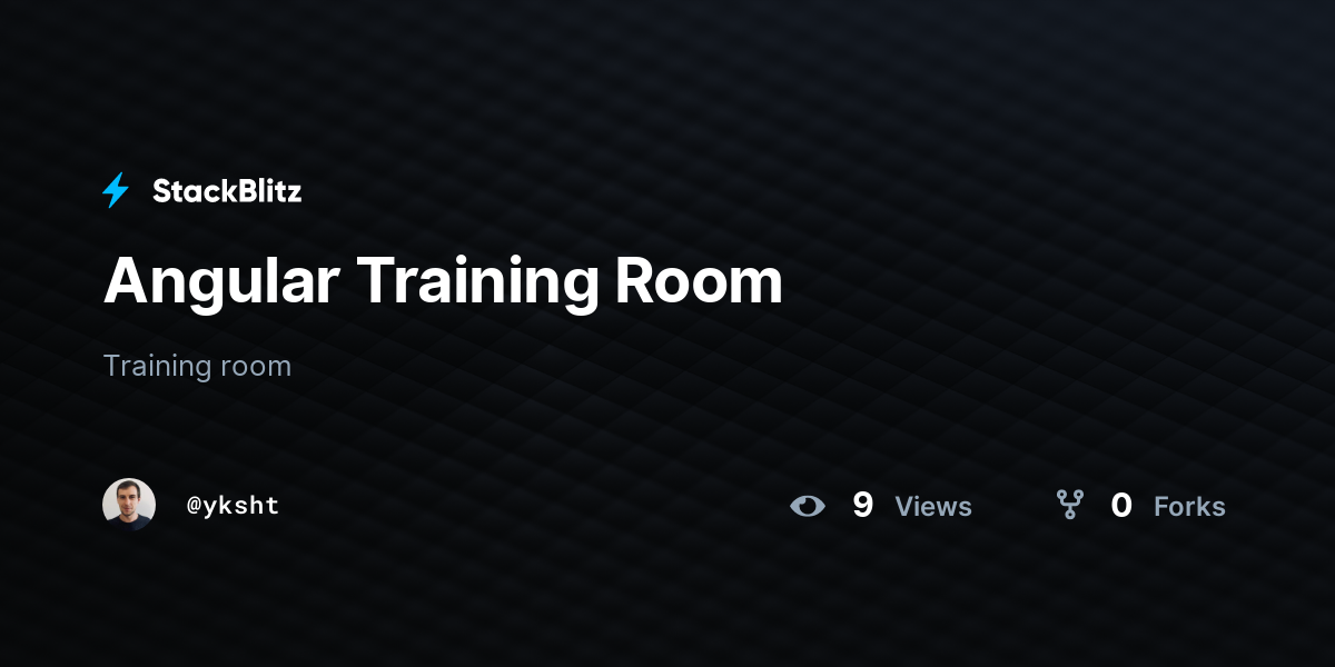 Angular Training Room - StackBlitz