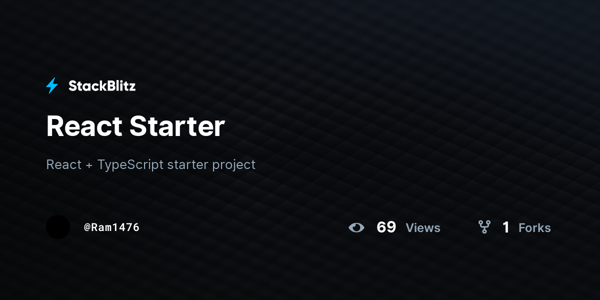 React Starter - StackBlitz