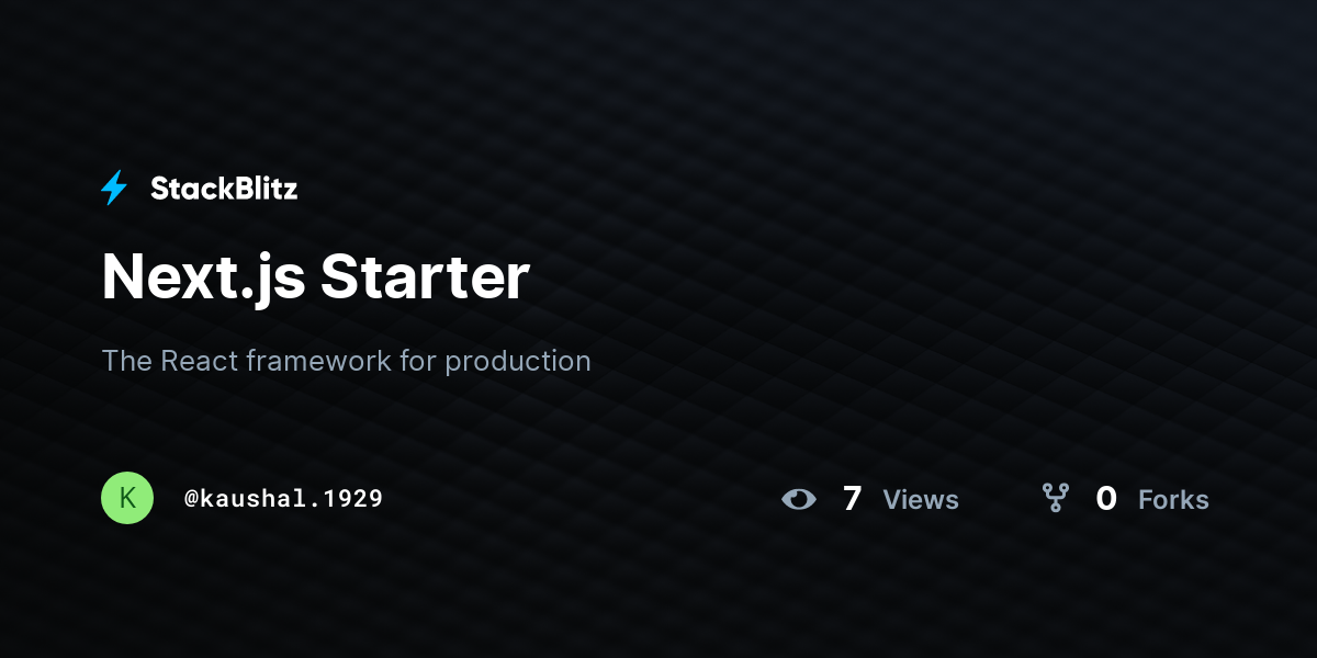 Next.js Starter - StackBlitz