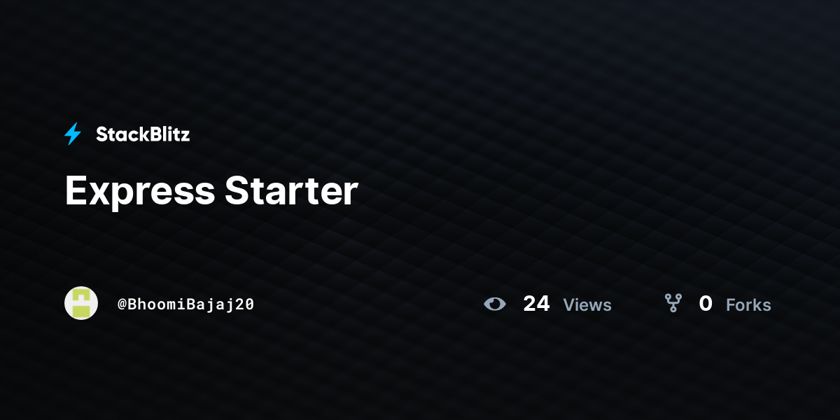 Express Starter Stackblitz