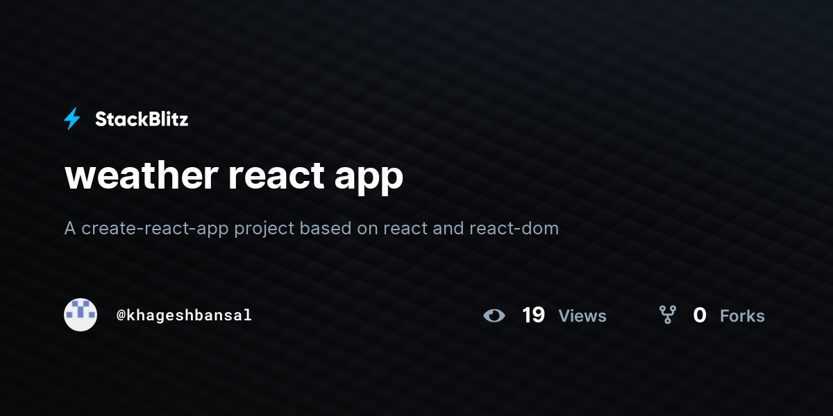 weather react app - StackBlitz