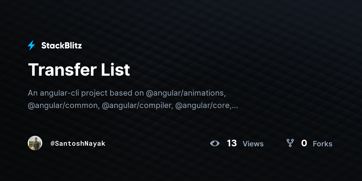 Transfer List - StackBlitz