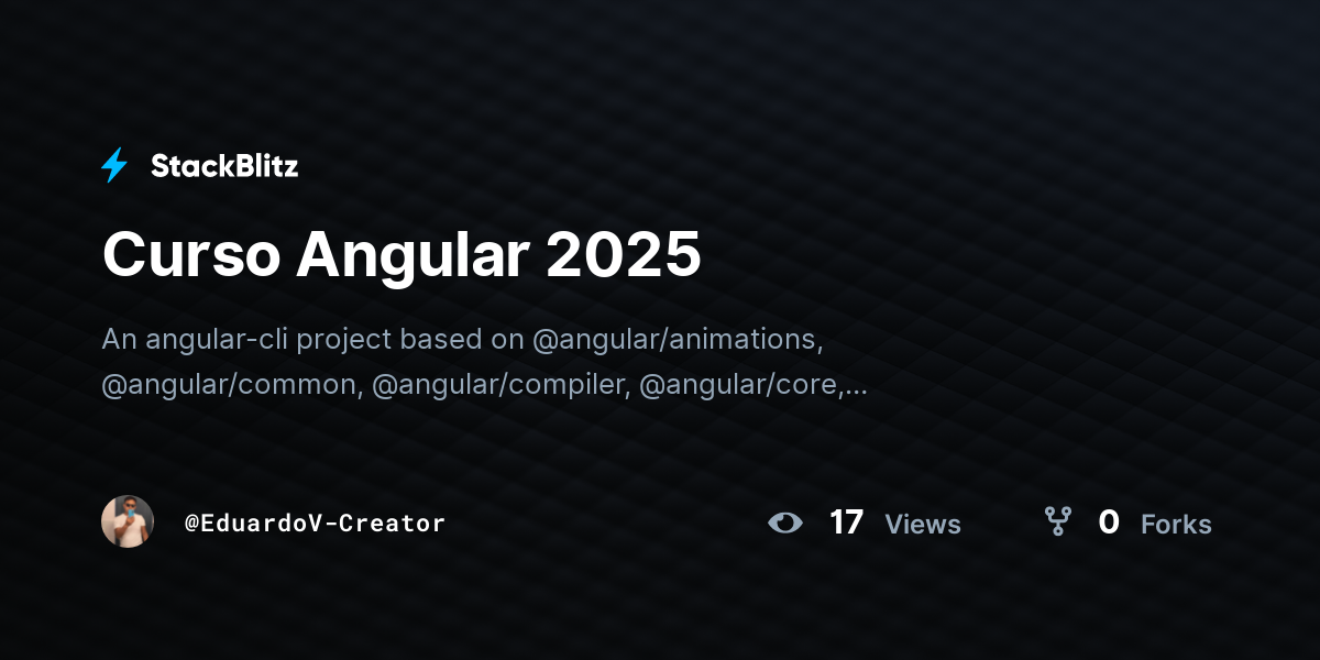 Curso Angular 2025 - StackBlitz