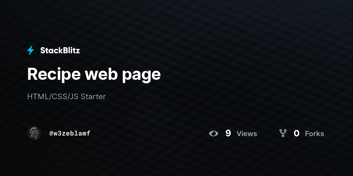 Recipe web page - StackBlitz