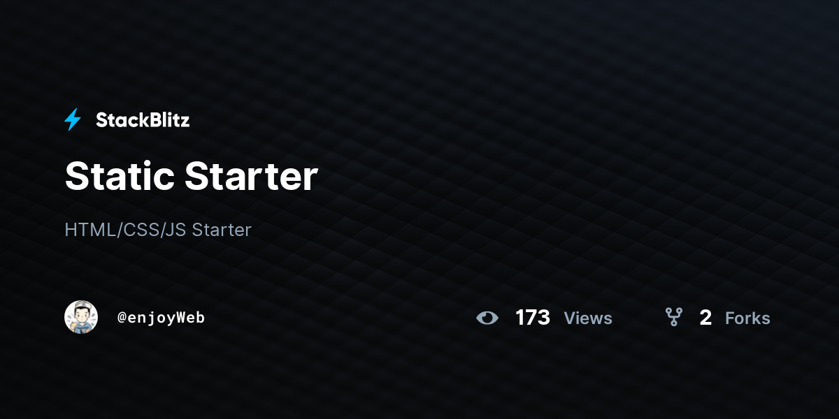 Static Starter - StackBlitz