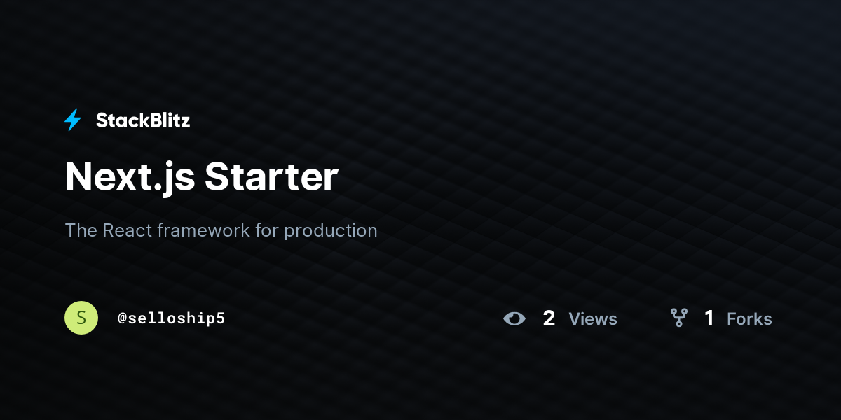 Next.js Starter - StackBlitz