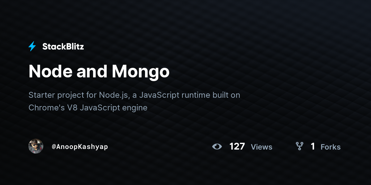 Node and Mongo - StackBlitz