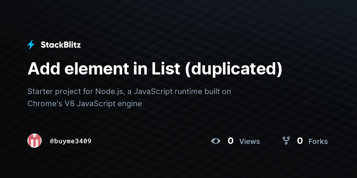 Add element in List (duplicated) - StackBlitz