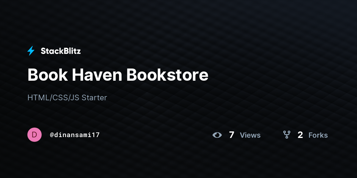 Book Haven Bookstore - StackBlitz