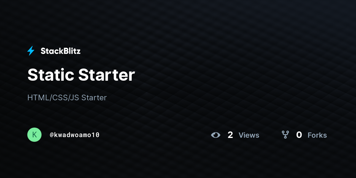 Static Starter - StackBlitz