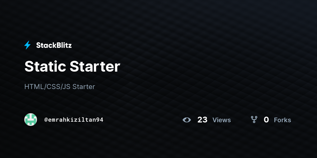 Static Starter - StackBlitz