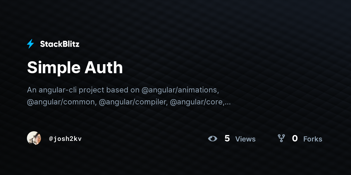 Simple Auth - StackBlitz