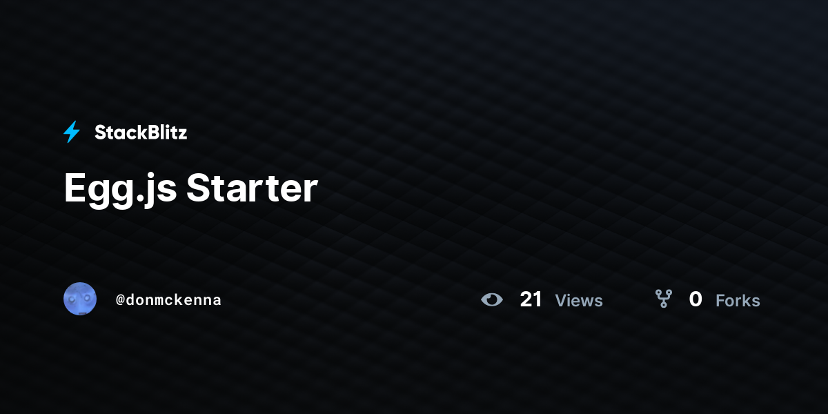 Egg.js Starter - StackBlitz