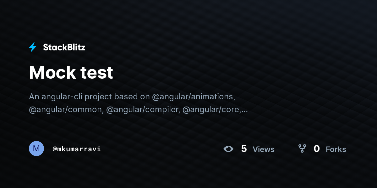 Mock Test Stackblitz