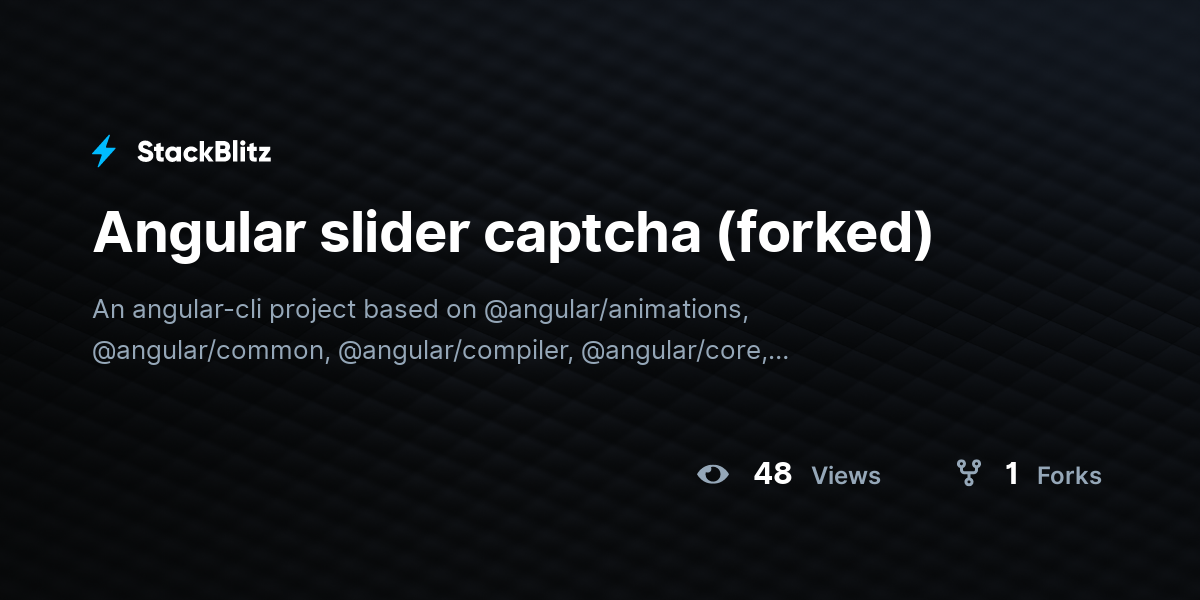 Angular slider captcha (forked) - StackBlitz