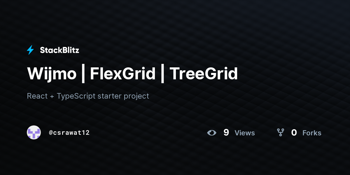Wijmo | FlexGrid | TreeGrid - StackBlitz