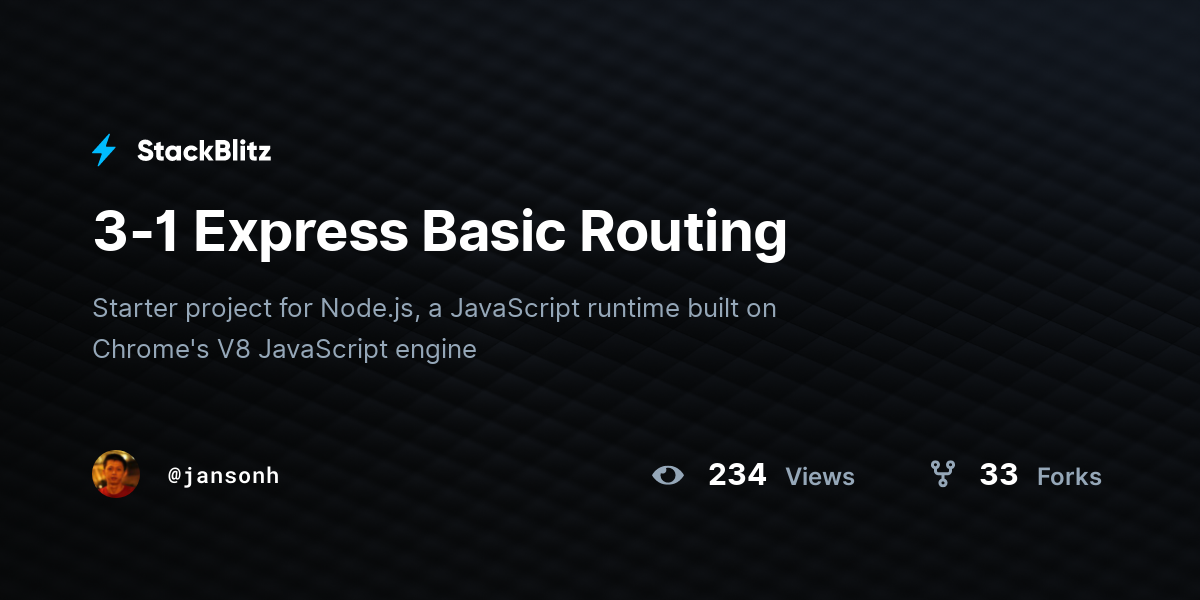 3-1 Express Basic Routing - StackBlitz