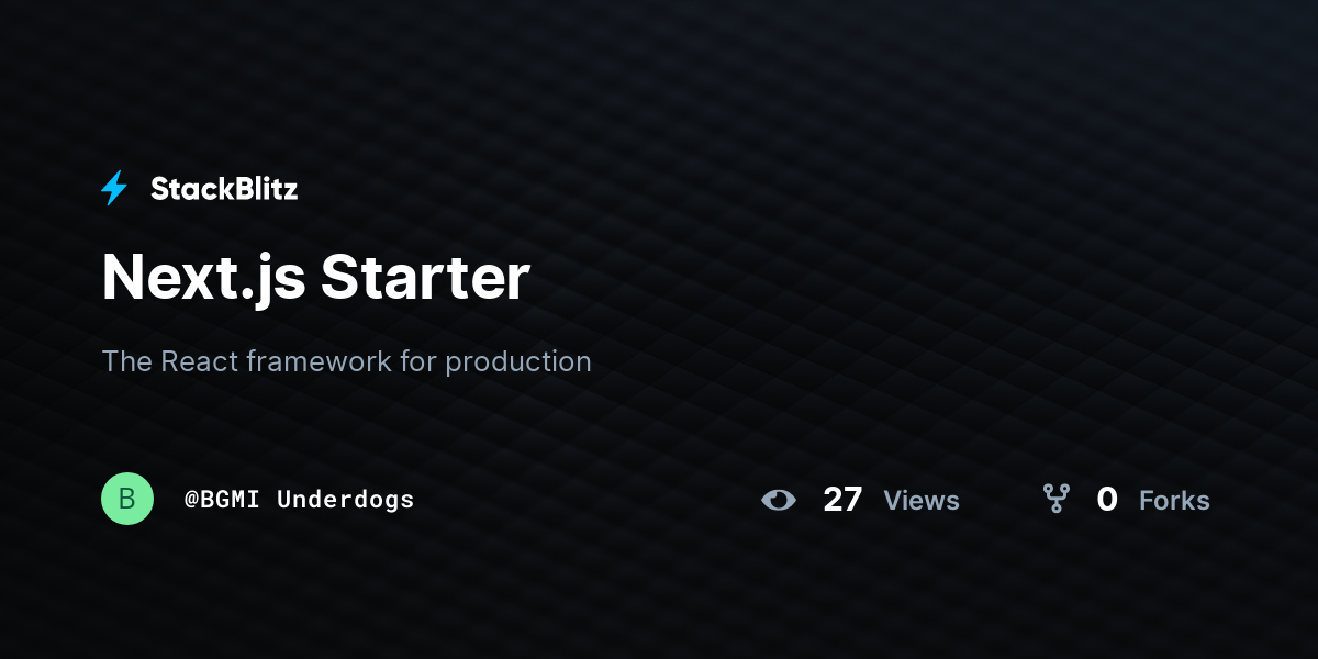 Next.js Starter - StackBlitz