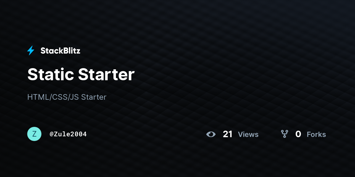 Static Starter - StackBlitz