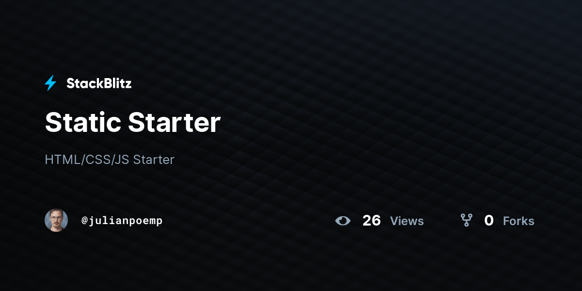 Static Starter - StackBlitz