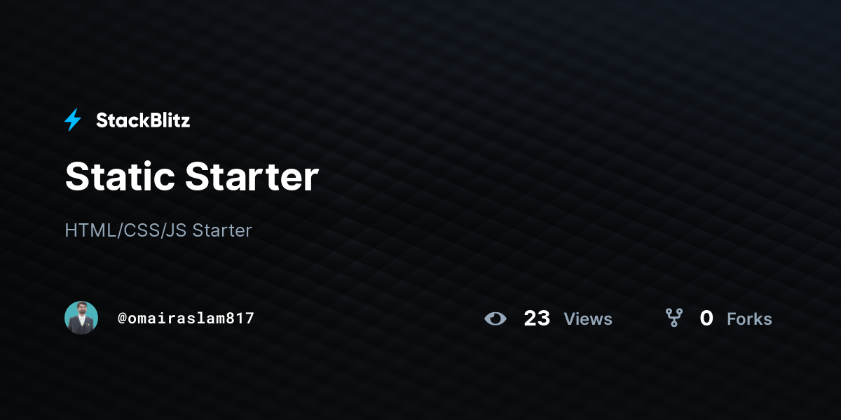 Static Starter - StackBlitz