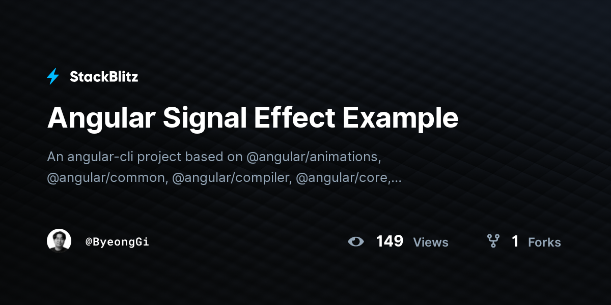 Angular Signal Effect Example - StackBlitz