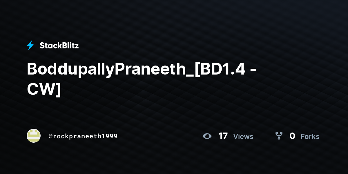 Boddupallypraneeth Bd1 4 Cw Stackblitz