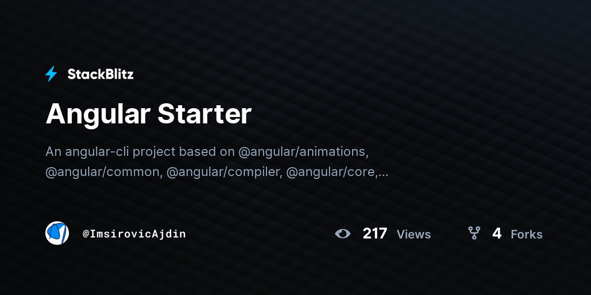 Angular Starter - StackBlitz