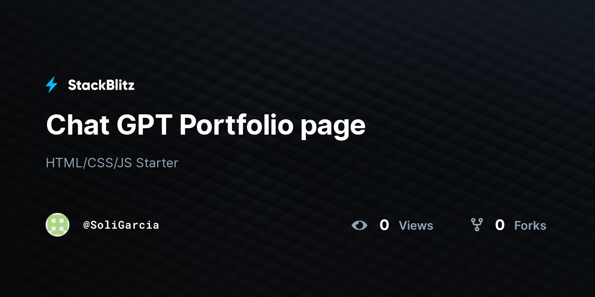 Chat GPT Portfolio page - StackBlitz