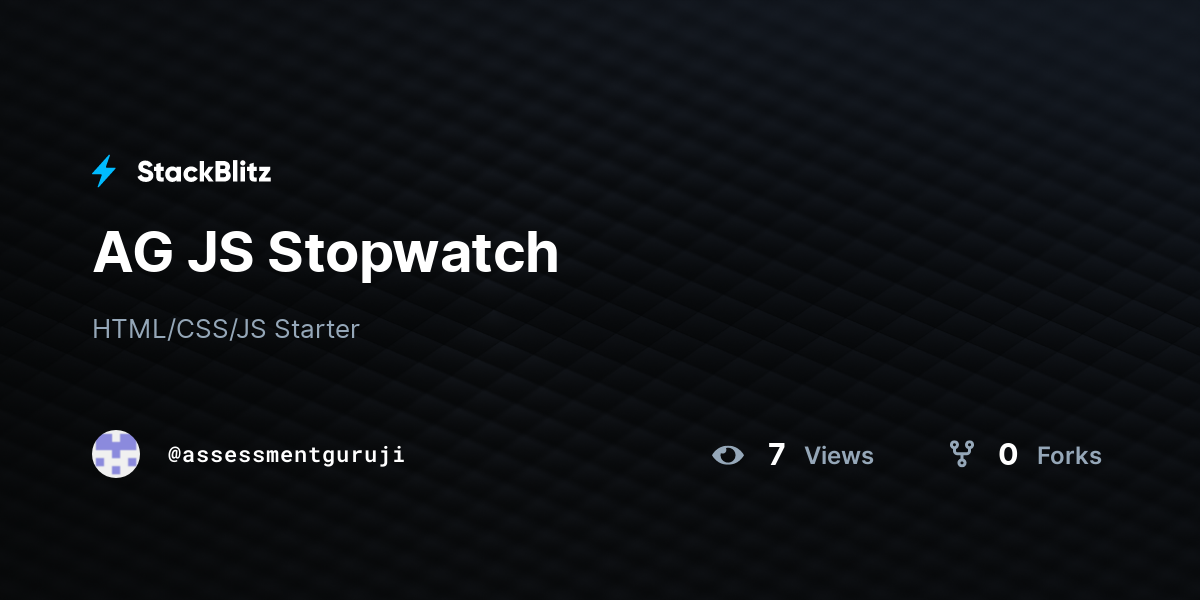 AG JS Stopwatch - StackBlitz