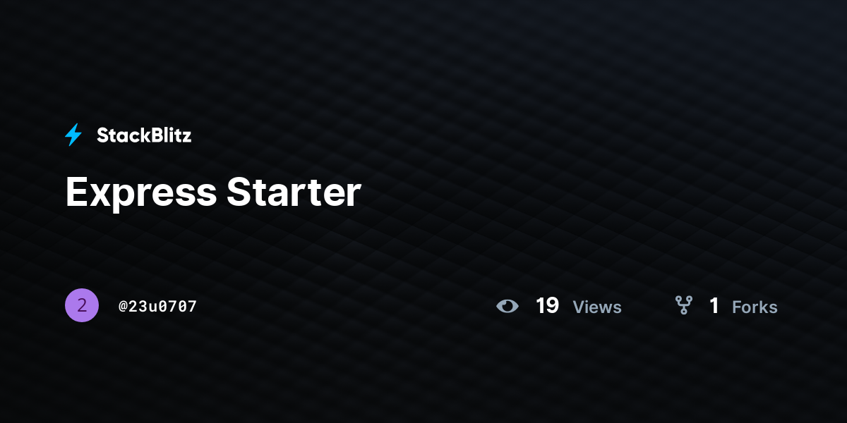 Express Starter Stackblitz