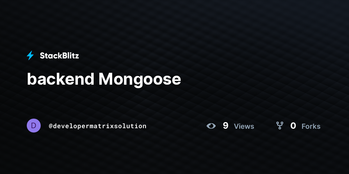 backend Mongoose - StackBlitz