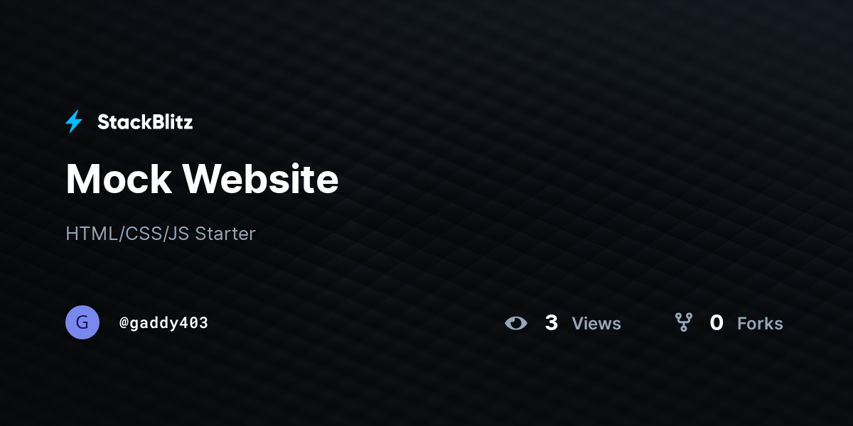 Mock Website - StackBlitz