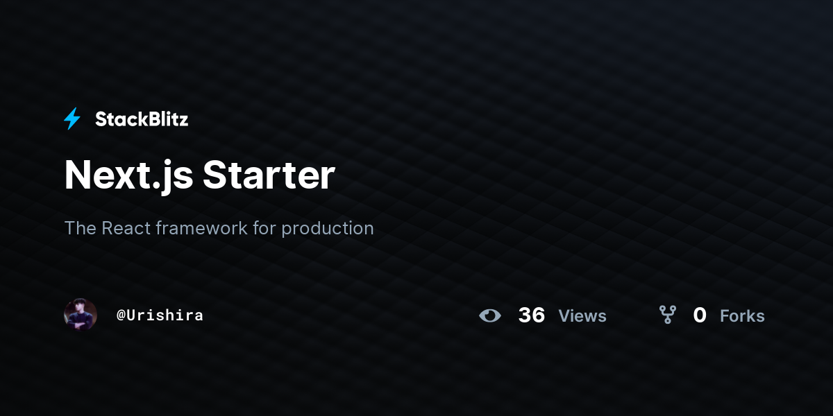 Next.js Starter - StackBlitz