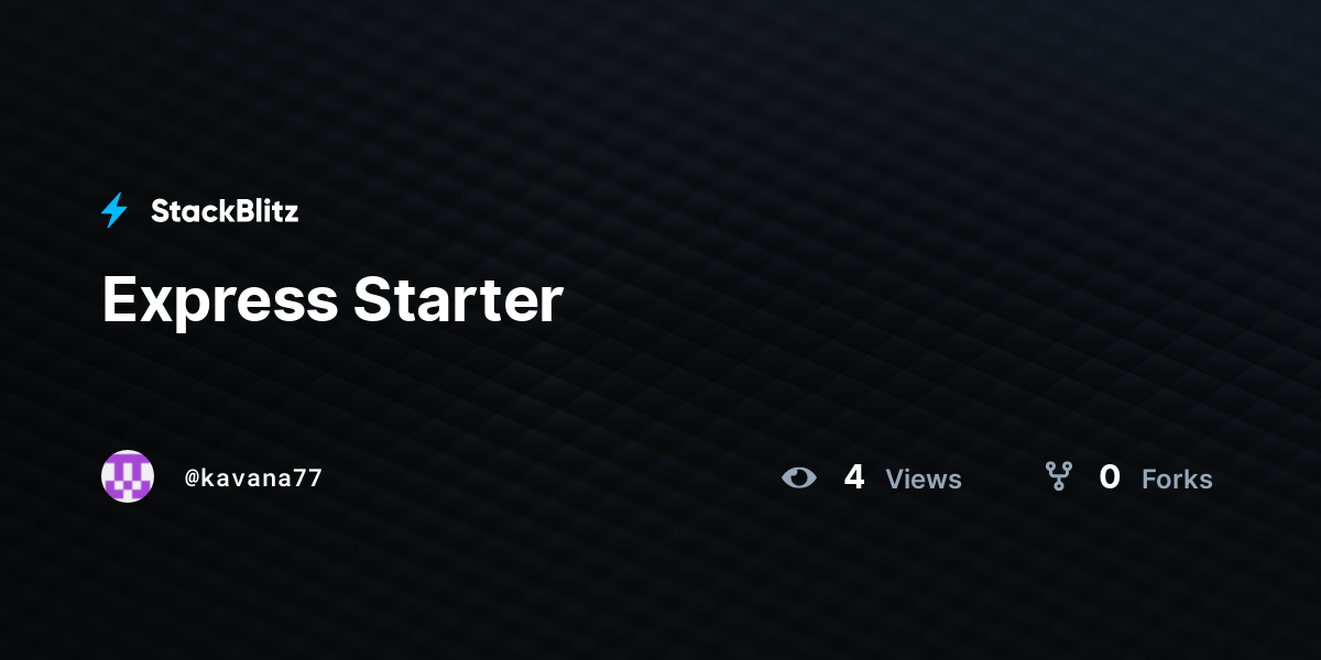 Express Starter - StackBlitz