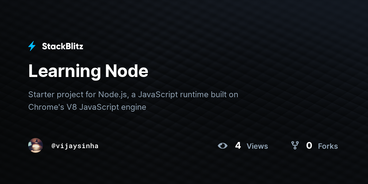 Learning Node - StackBlitz