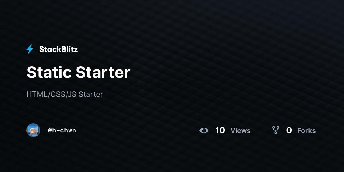 Static Starter - StackBlitz