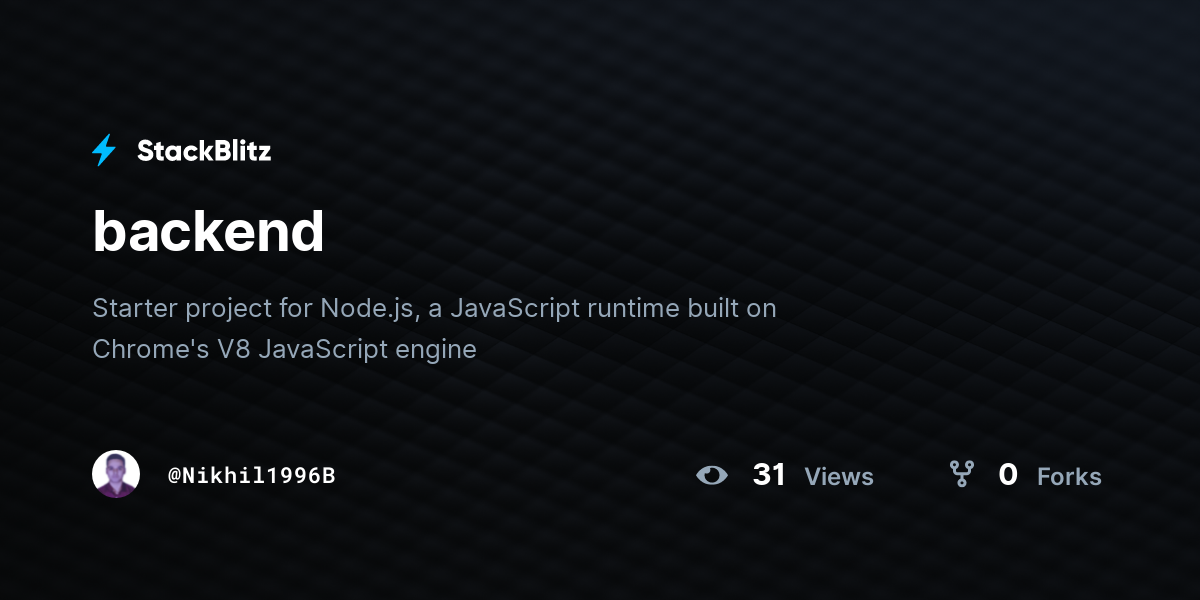 backend - StackBlitz