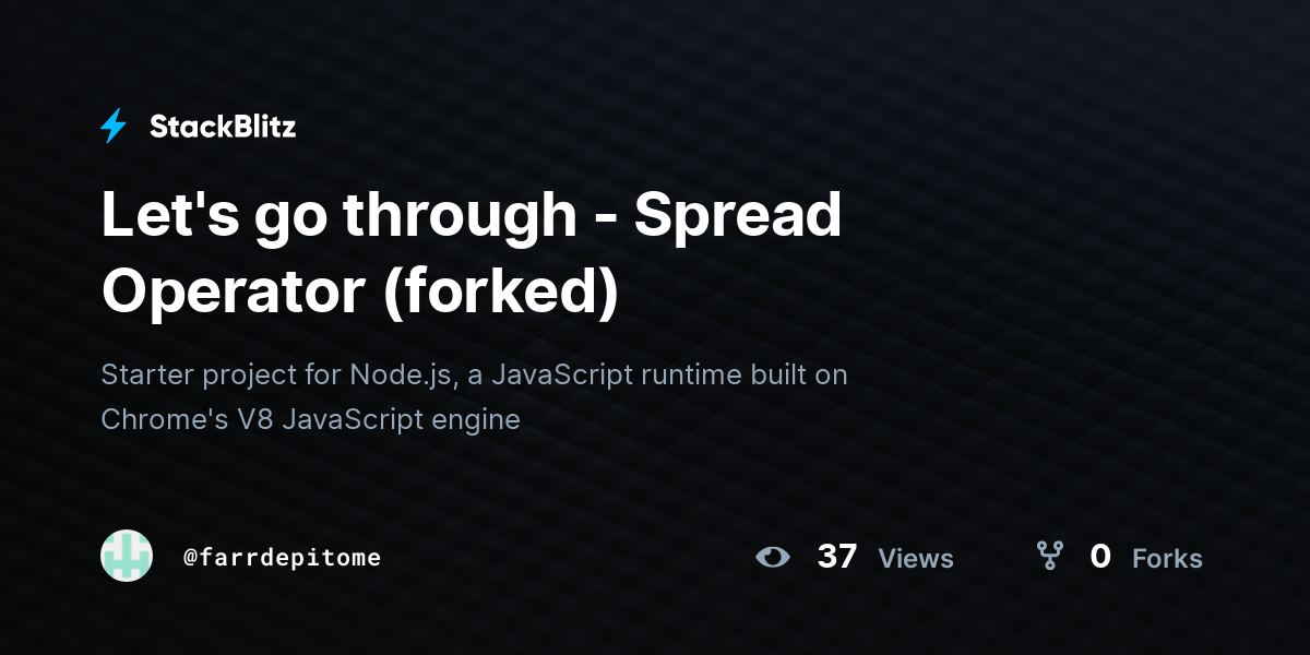 Let's go through - Spread Operator (forked) - StackBlitz