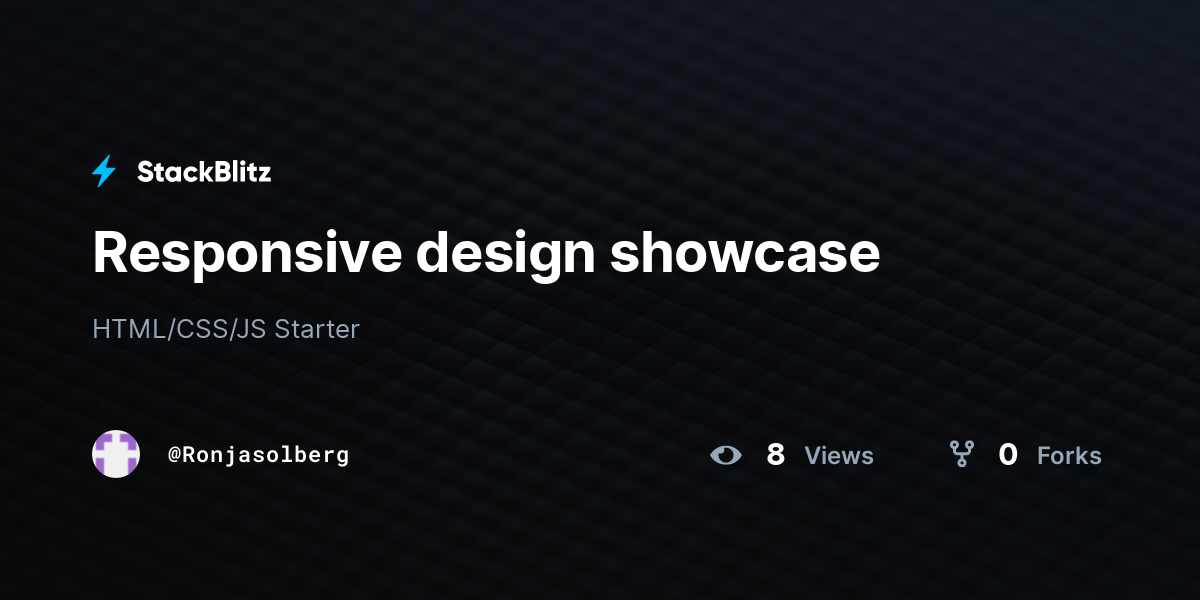Responsive design showcase - StackBlitz